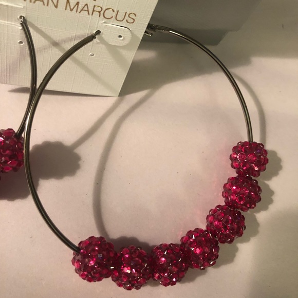 Neiman Marcus | Jewelry | Nieman Marcus Fuchsia Fireball Hoop Earrings ...